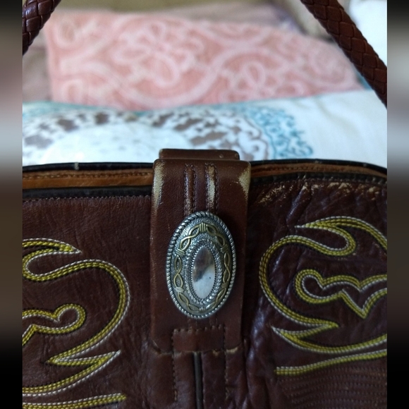 Dan Post | Bags | Rare Vintage Dan Post Distressed Leather Cowboy Boot ...